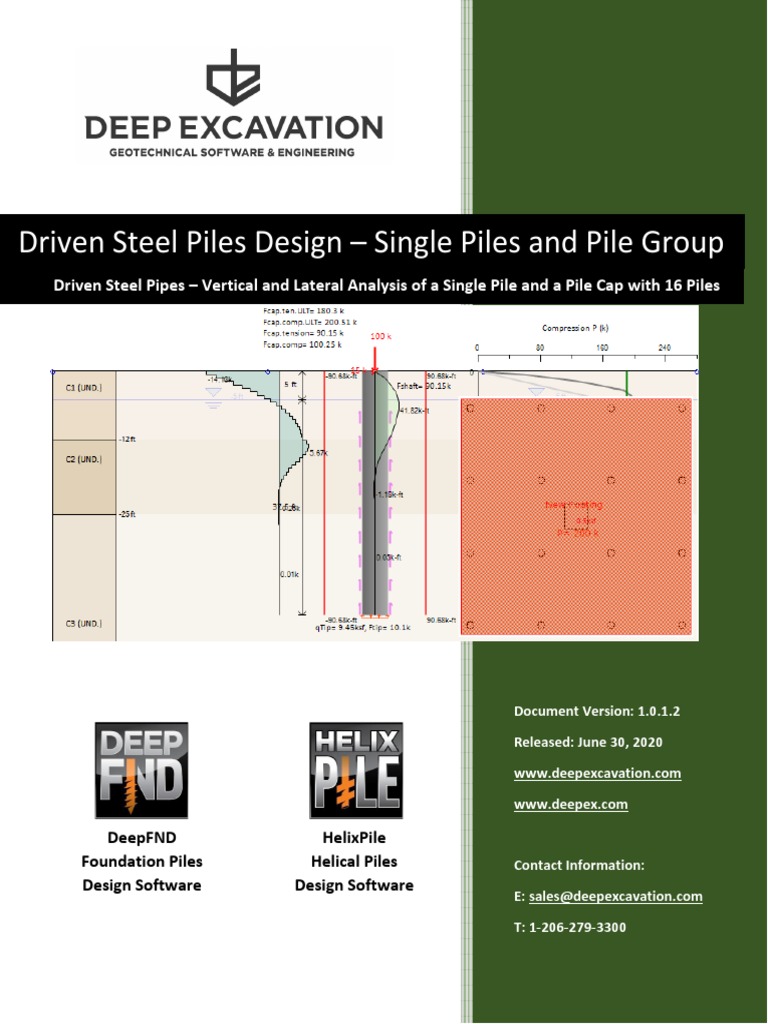 Driven Steel Foundation Piles Example Single Piles and Pile Group | PDF ...
