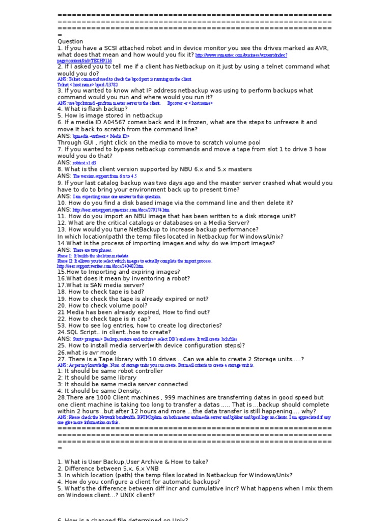 Netbackup Interview Questions Pdf Backup Computer Data Storage 6930