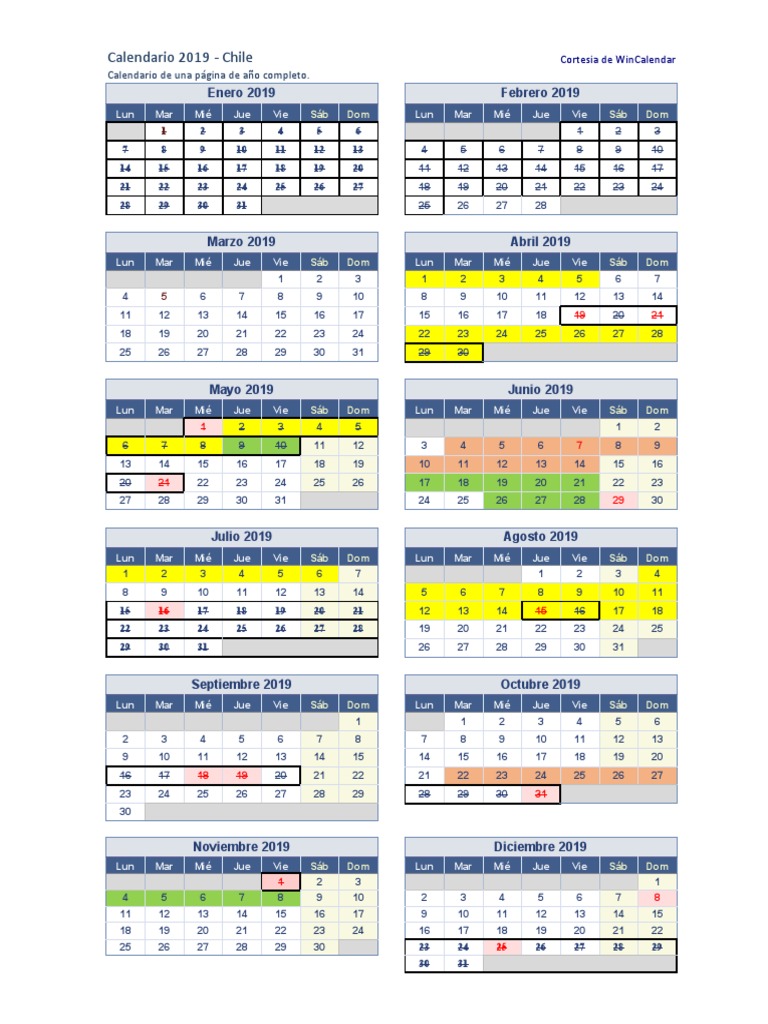 Calendario 2019 | PDF