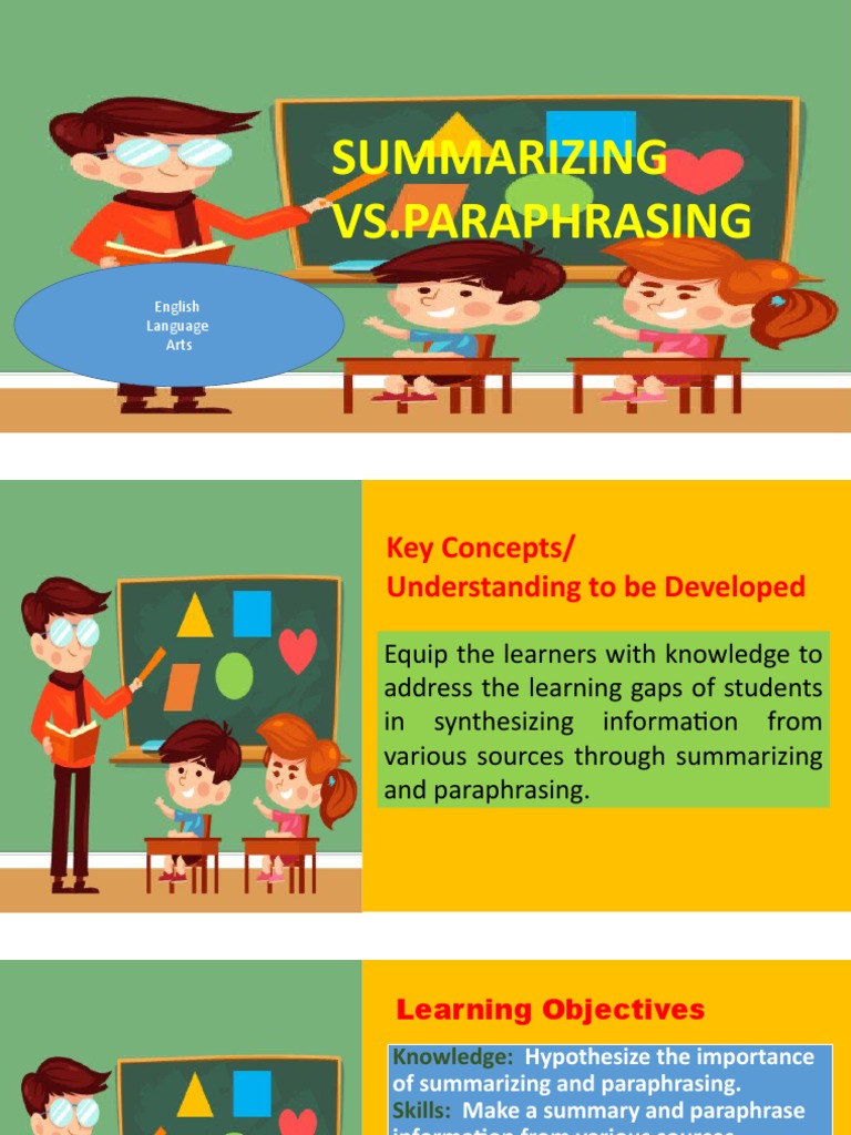 Summarizing vs.paraphrasing | PDF