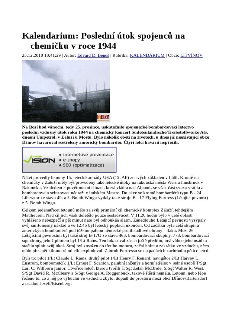 Útok Na Chemičku 1944 | PDF