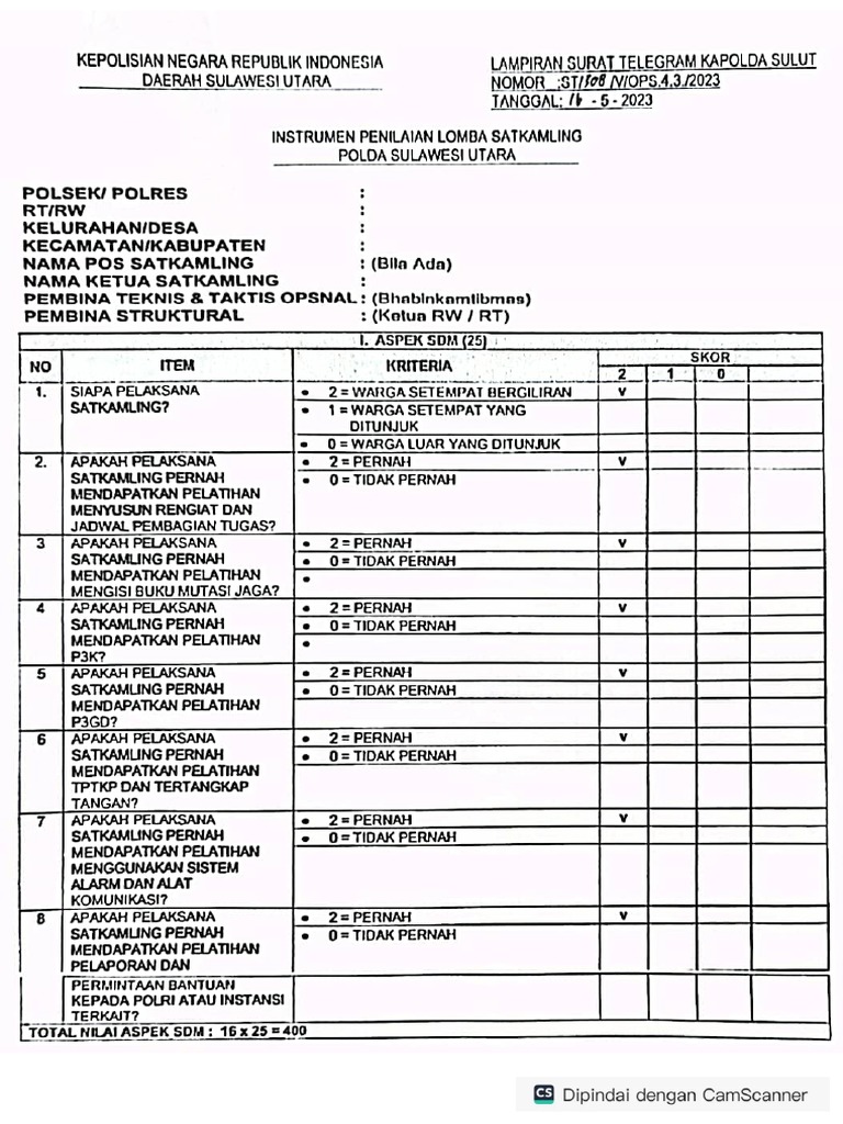 Penilaian Poskamling | PDF