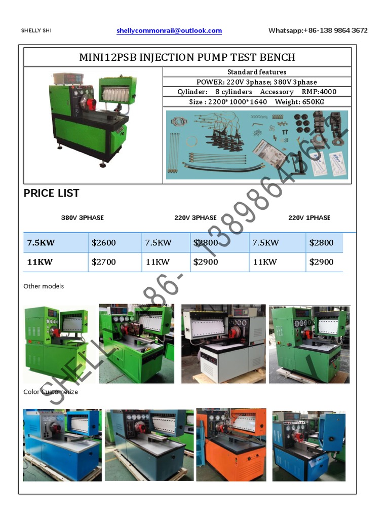 Injection Pump Test Bench Catalog | PDF