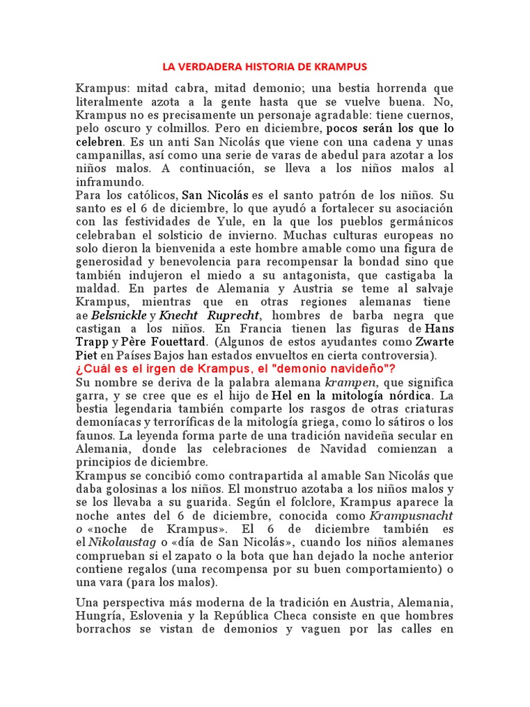 La Verdadera Historia de Krampus | PDF