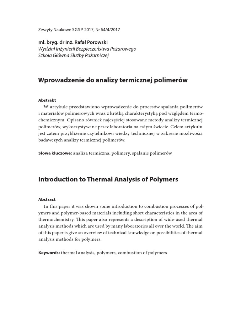 Wprowadzenie - Do - Analizy - Termicznej - 2 | PDF