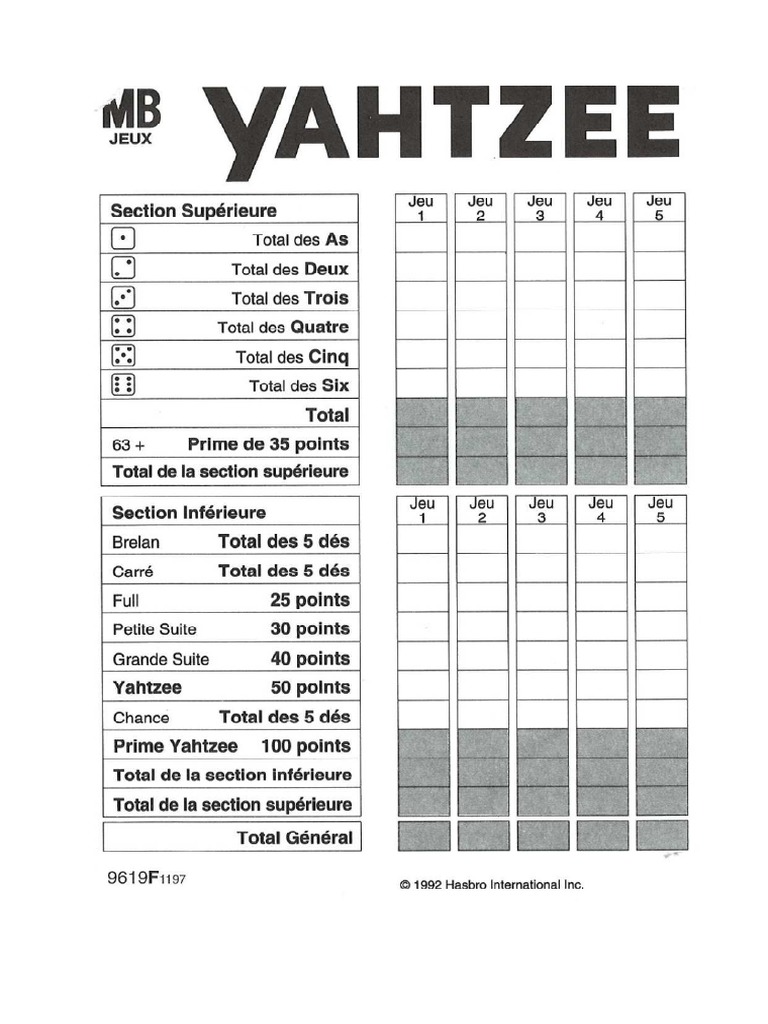 YAHTZEE | PDF