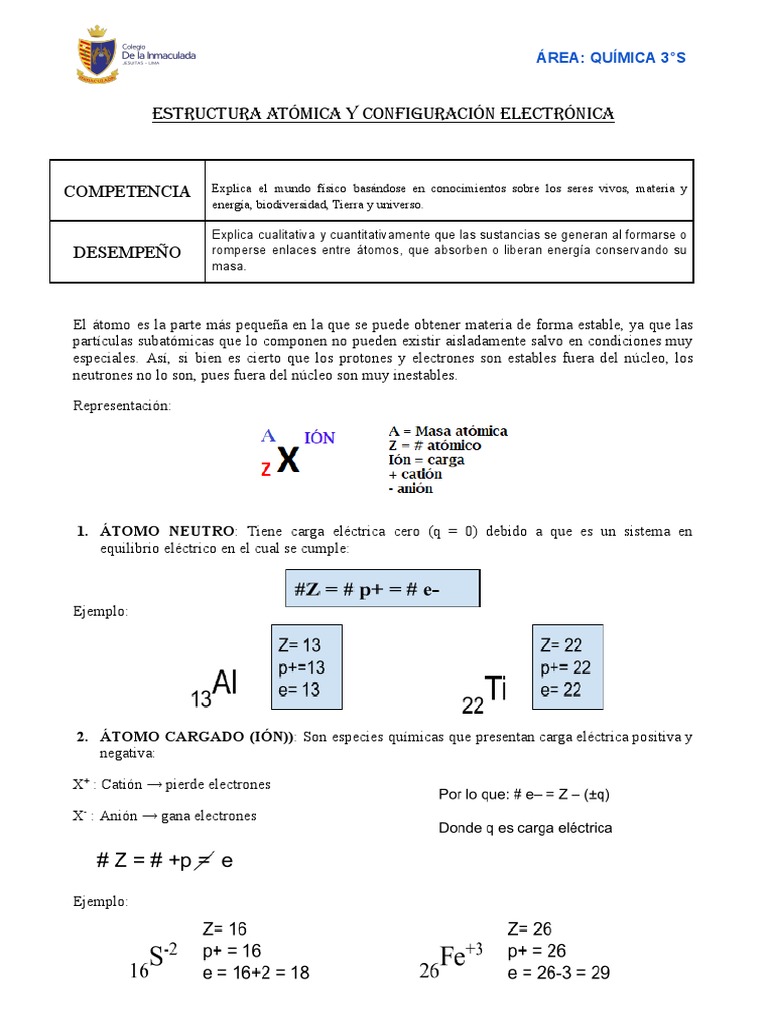 Estructura Atómica Y Configuración Electrónica Descargar Gratis Pdf