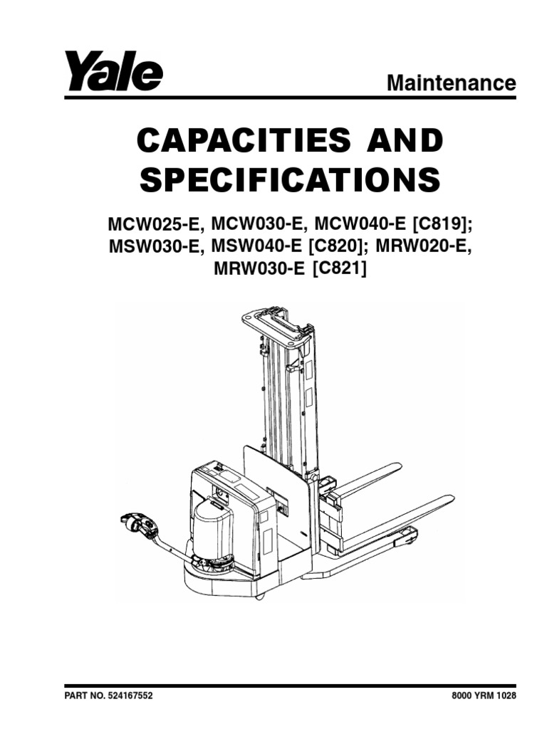 Yale Lift Truck Maintenance Guide | PDF | Axle | Screw