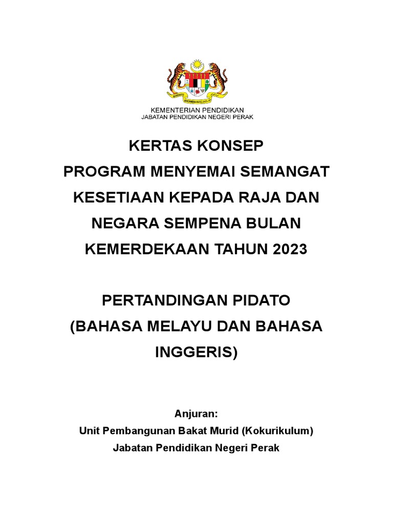 Kertas Konsep Pertandingan Pidato BM Bi Program Menyemai Semangat | PDF