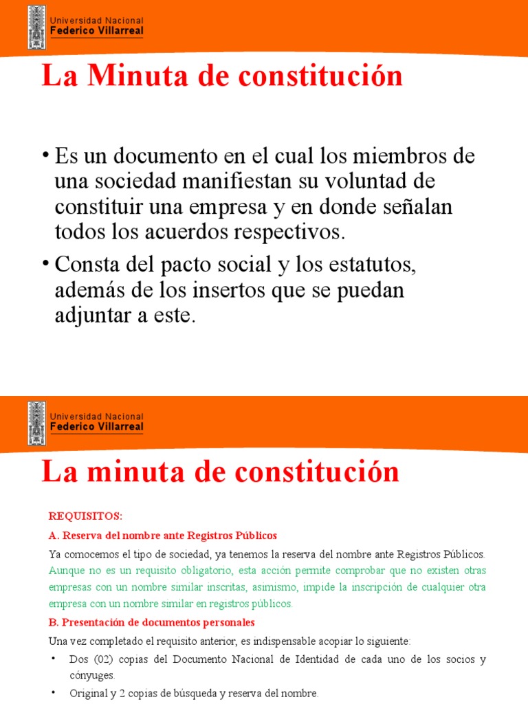 La Minuta de Una Empresa 2023 | PDF | Sociedad de responsabilidad ...