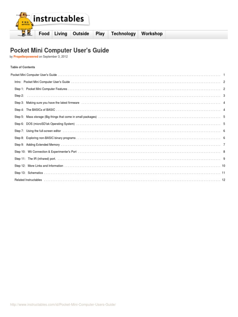 Pocket Mini Computer Users Guide | PDF
