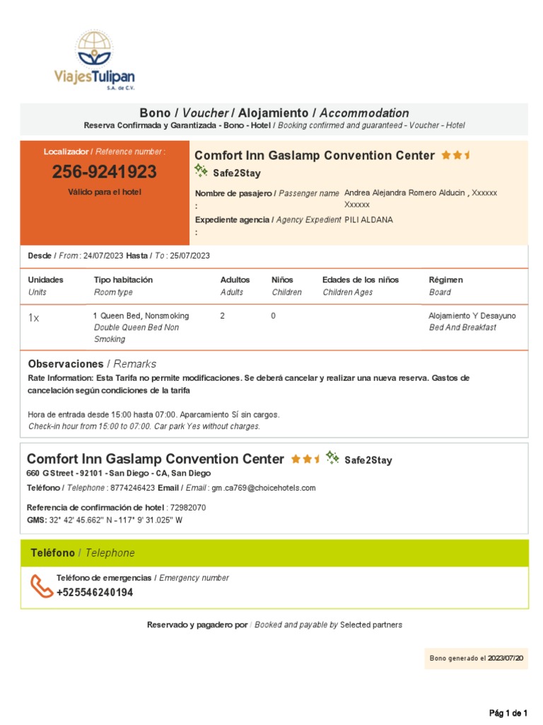 Comfort Inn Gaslamp SANDIEGO | PDF