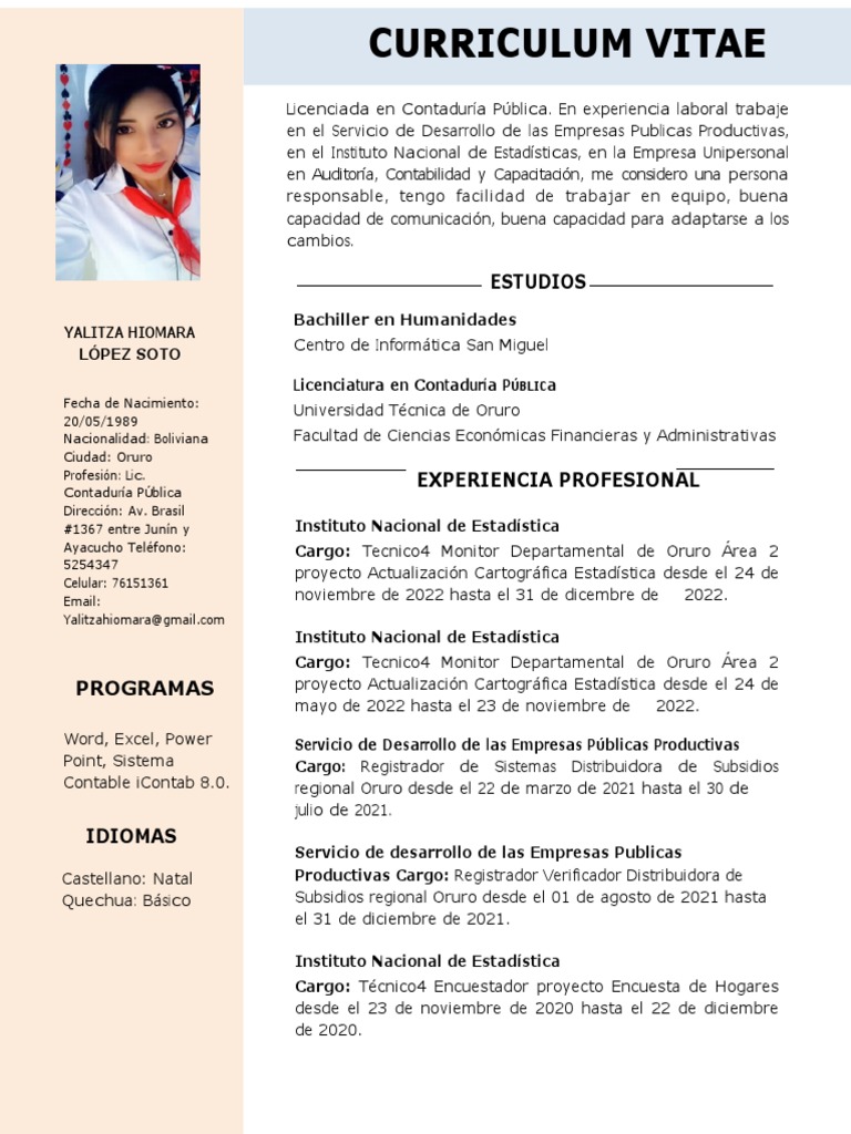 Curriculum Vitae Yalitza López Soto | PDF