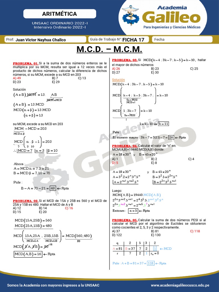 MCD MCM Virtual | PDF | Matemáticas discretas | Matemática Elemental