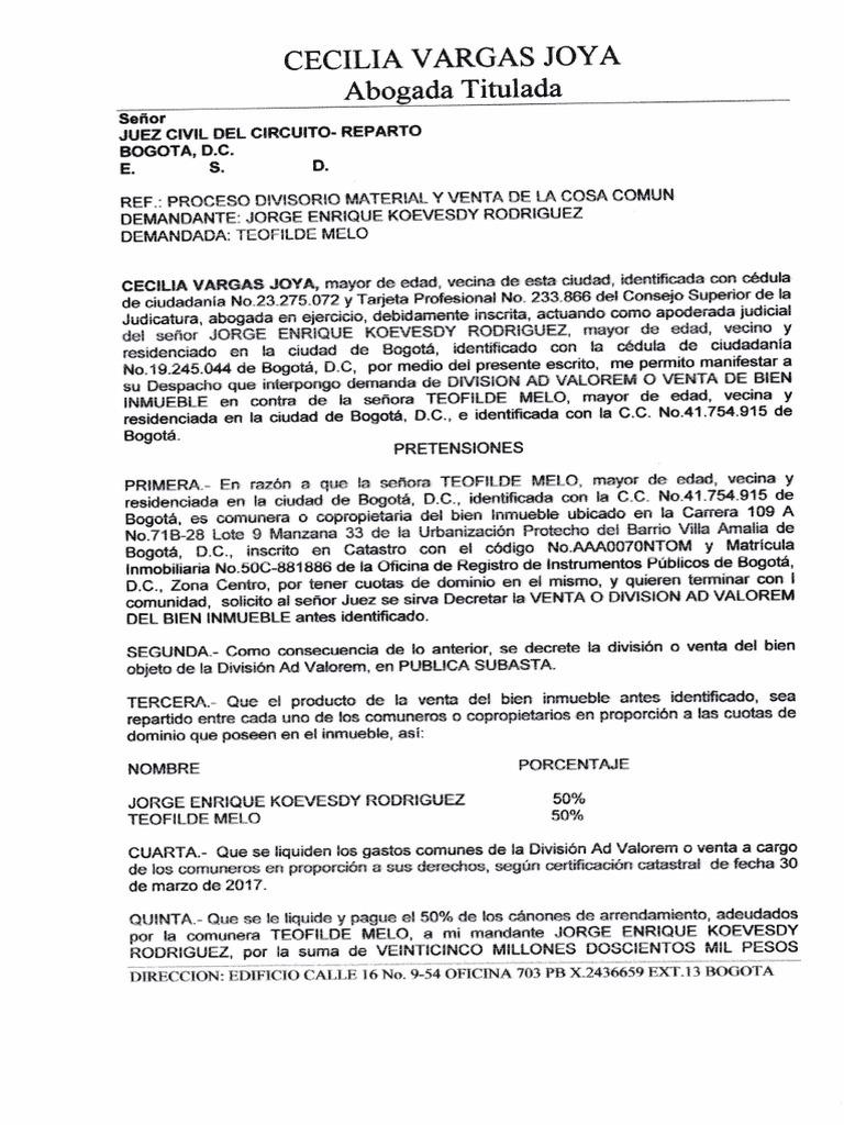 Dem. y Poder Divisorio Jorge Koevesdy | PDF