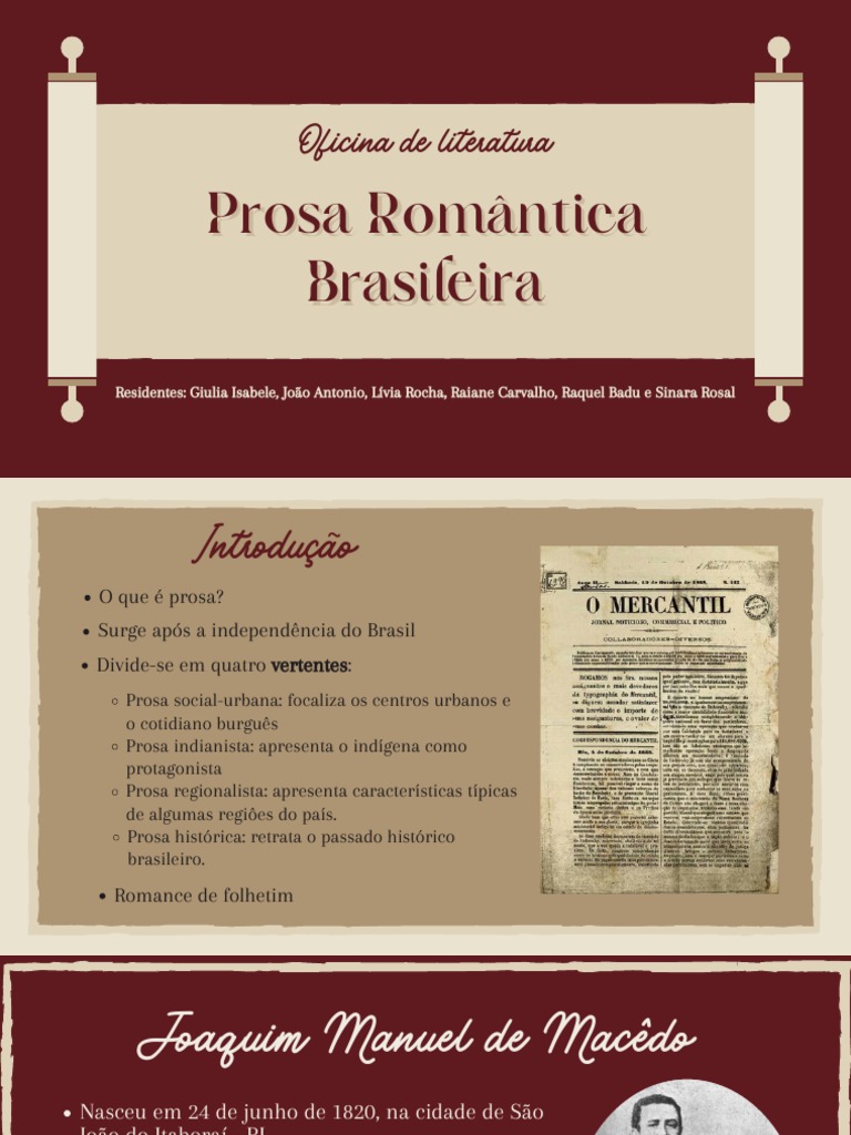 Prosa Romântica Brasileira: Vertentes e Autores | PDF | Romantismo