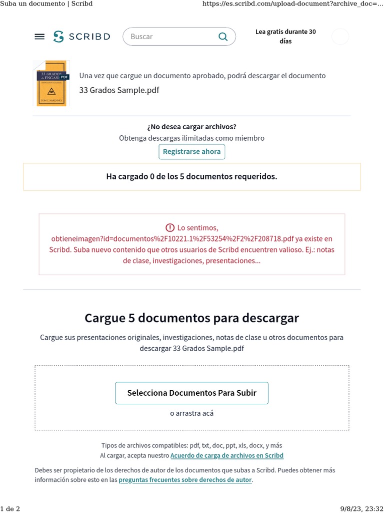 Cargue 5 Documentos para Descargar: 33 Grados Sample PDF | PDF | Scribd | Informática
