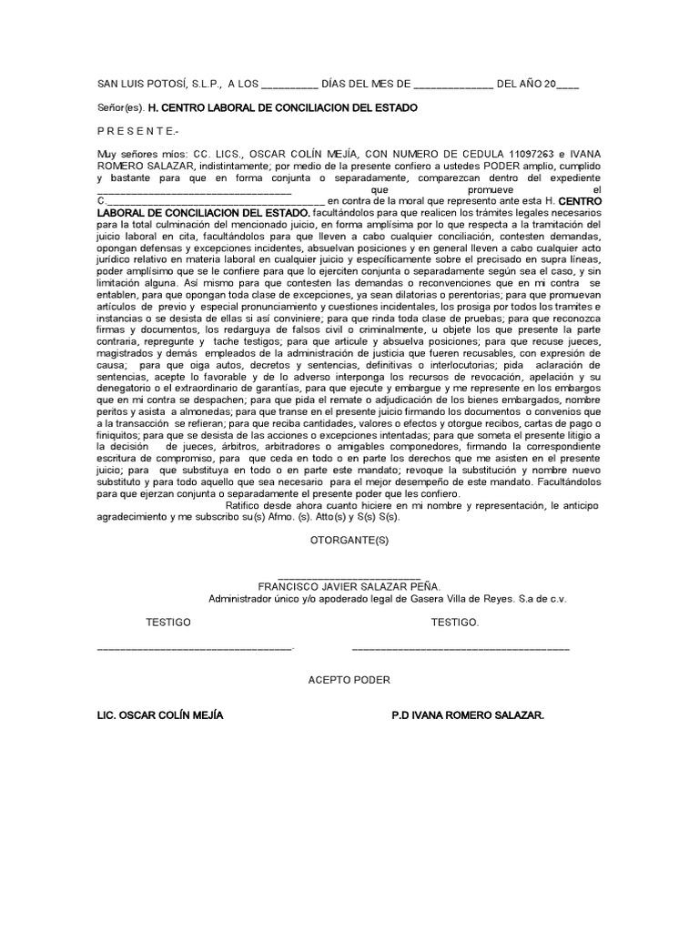 Cartas Poder GVR | PDF | Derecho