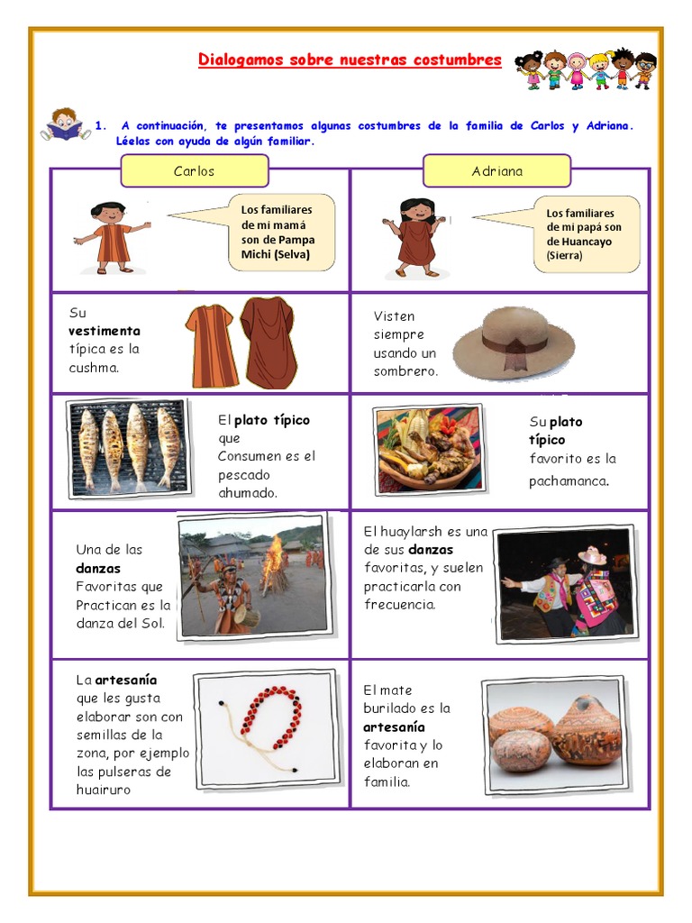 Ficha PS Dialogamos Sobre Las Costumbres | PDF