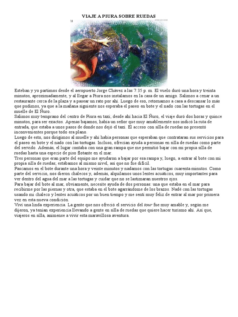 Viaje Accesible a Piura sobre Ruedas | PDF
