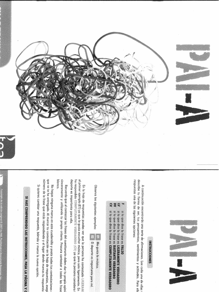 PAI-A Cuadernillo | PDF