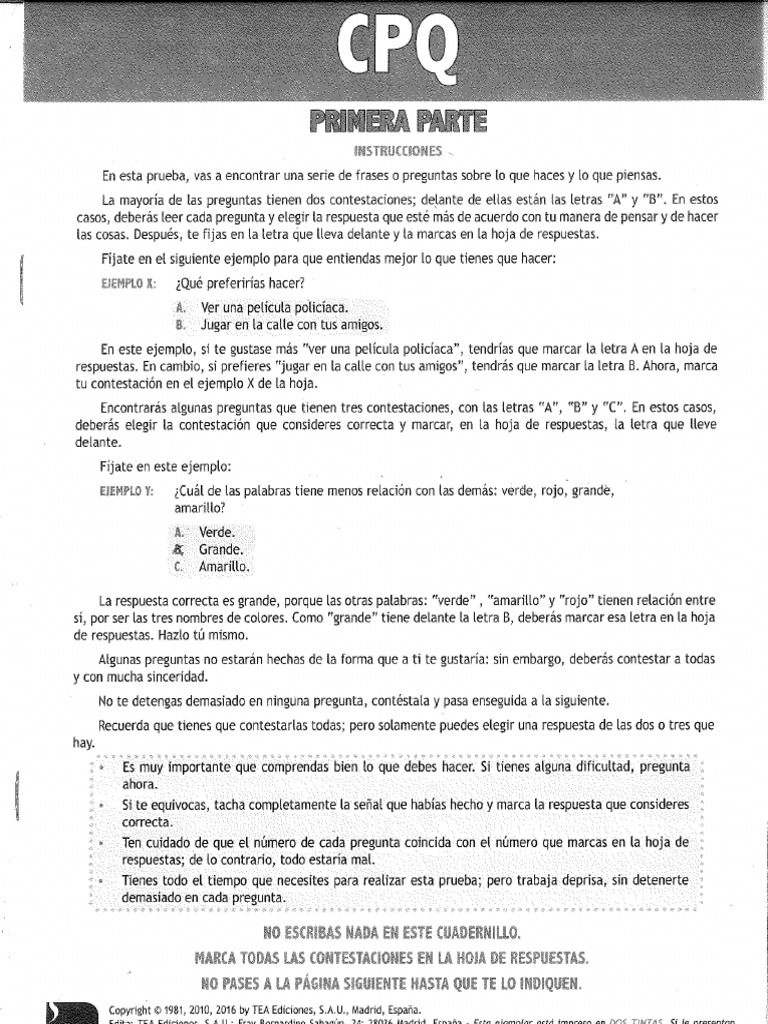 CPQ Cuadernillo | PDF