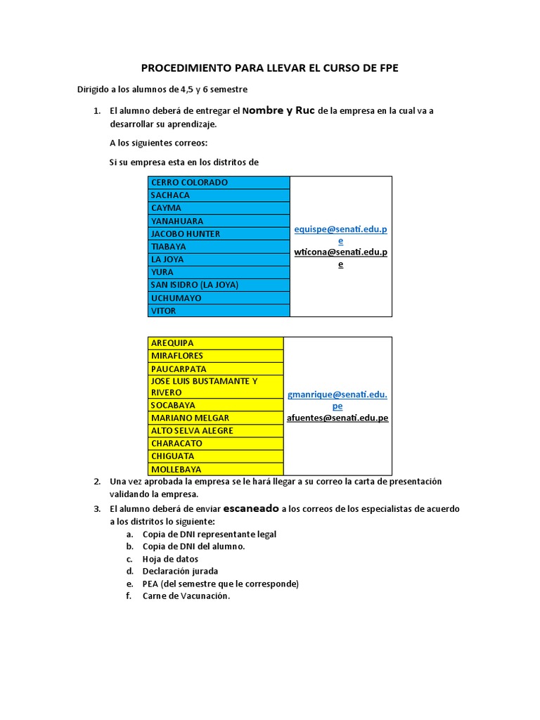 Procedimiento FPE para Alumnos | PDF