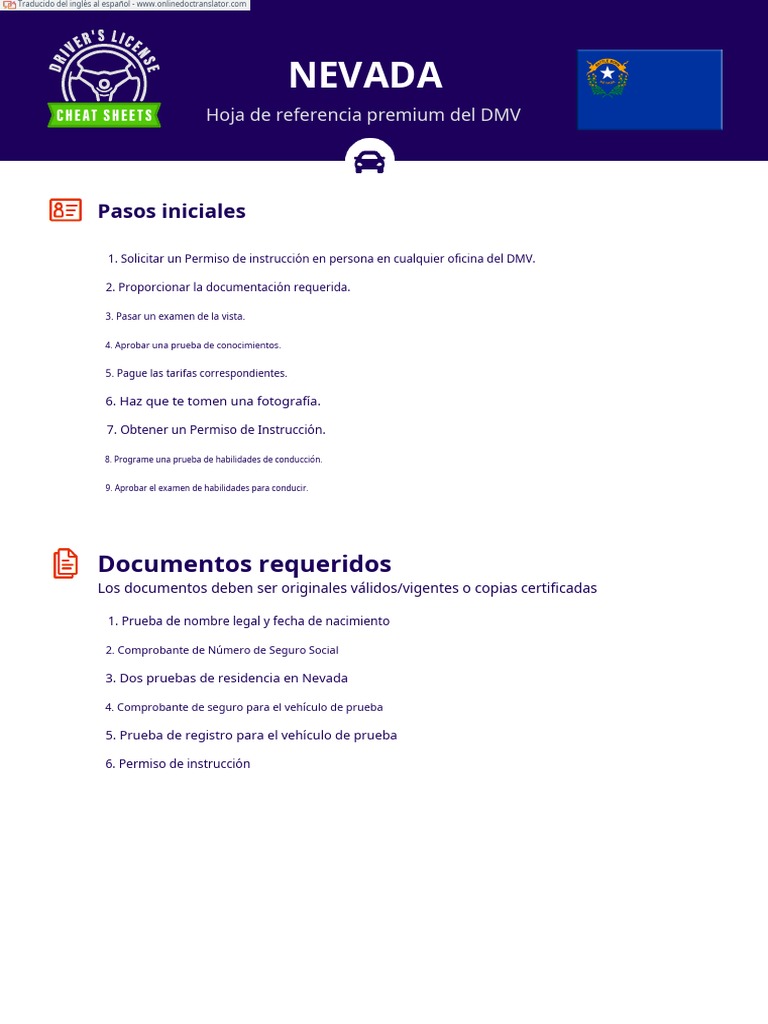 DMV Nevada Español | PDF | Semáforo | Peatonal