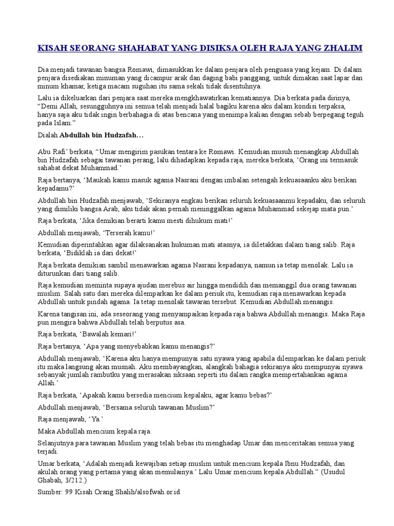 Kisah Abdullah Bin Hudzafah | PDF