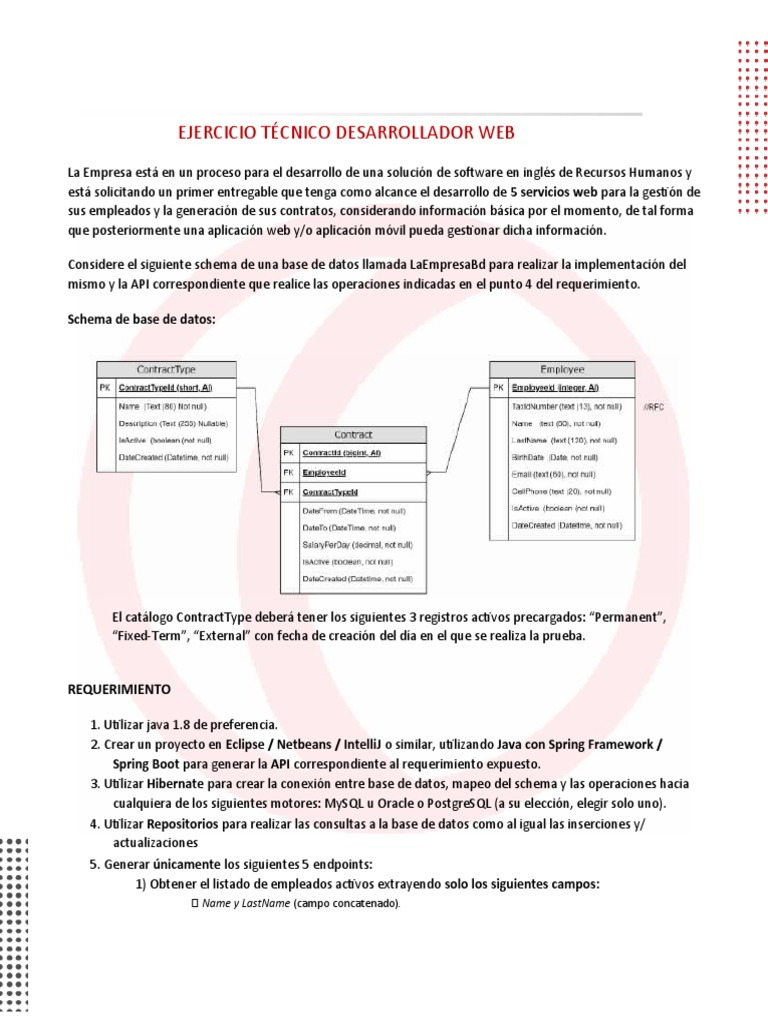 Ejercicio | PDF | Bases de datos | Java (lenguaje de programación)