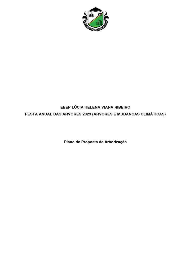 Plano de Arborização - EEEP Lúcia Helena - Horizonte | PDF