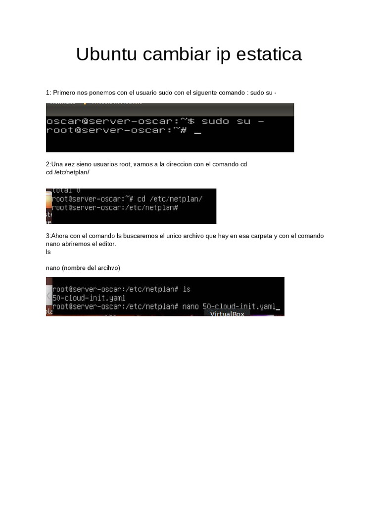 Ubuntu Server Cambiar Ip Oscar Gonzalez | PDF Ubuntu Server Cambiar Ip Oscar Gonzalez | PDF