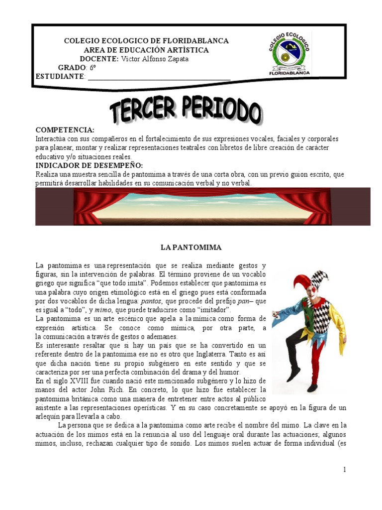 La Pantomima - 6y7 | PDF