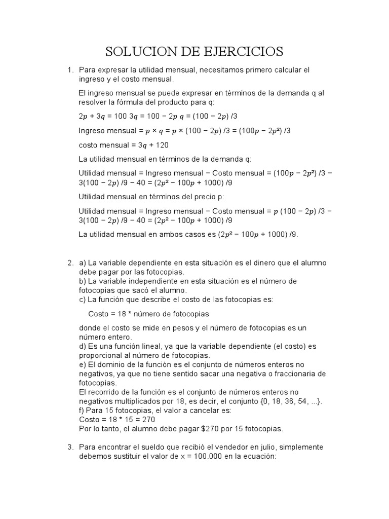 Solucion de Ejercicios | PDF