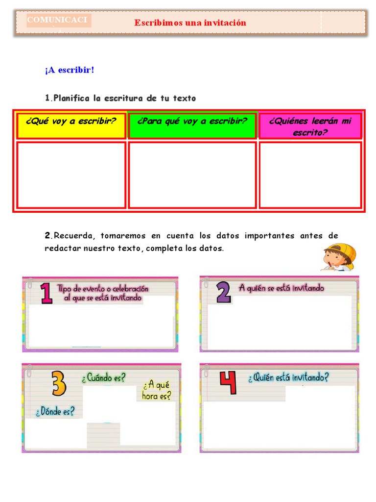 FICHA Escribimos Una Invitación | PDF