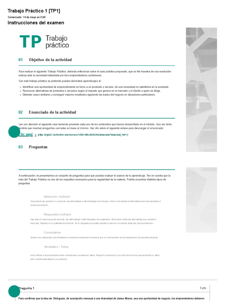TP1 - 100% Emprend. Universitario | PDF | Iniciativa empresarial | Economias