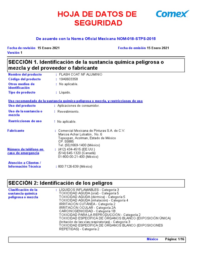 Hds Flash Coat Vivid 108 Bermellon Ingles Marca Comex | PDF