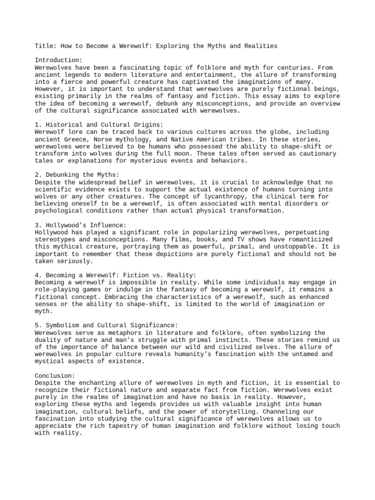 Werewolf | PDF | Werewolves