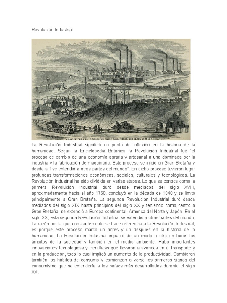 Revolución Industrial | Descargar gratis PDF | Revolución industrial | Sector secundario de la ...