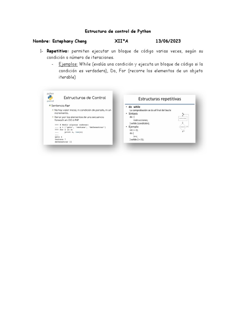 Estructura de Control de Python | PDF