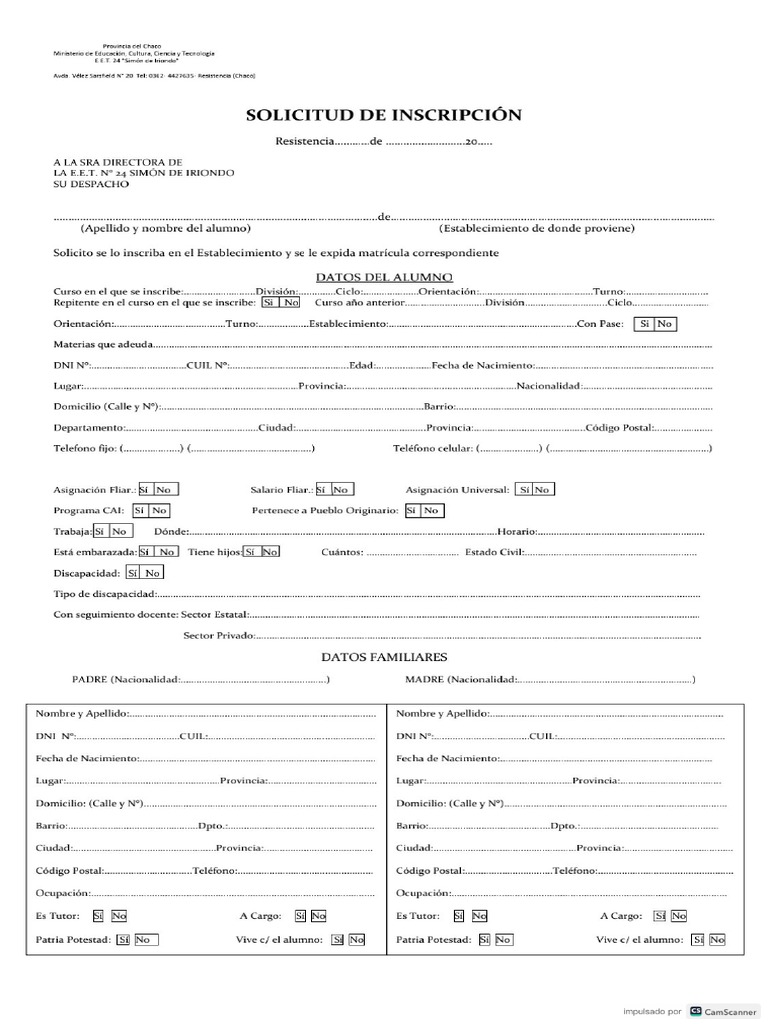 Solicitud de Inscripcion Ficha de Salud 2023 | PDF