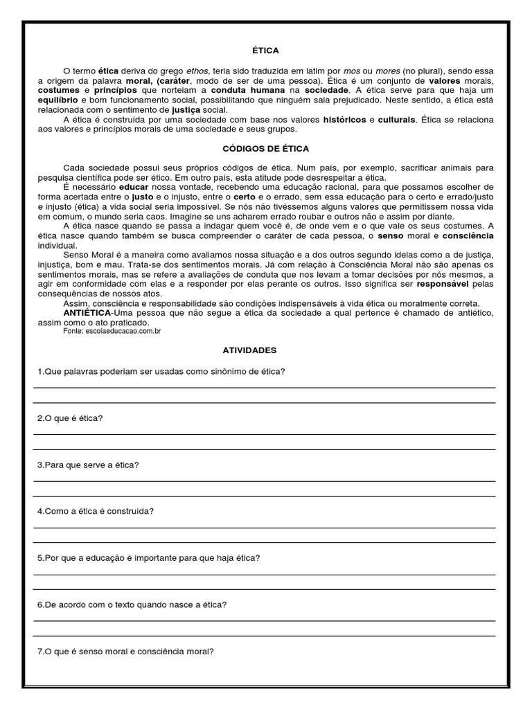 Atividade Ética | PDF