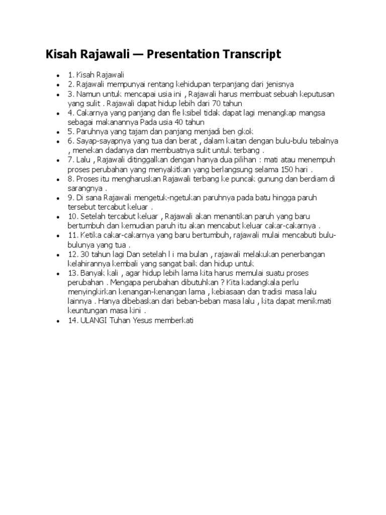 Transformasi Menyakitkan Rajawali | PDF