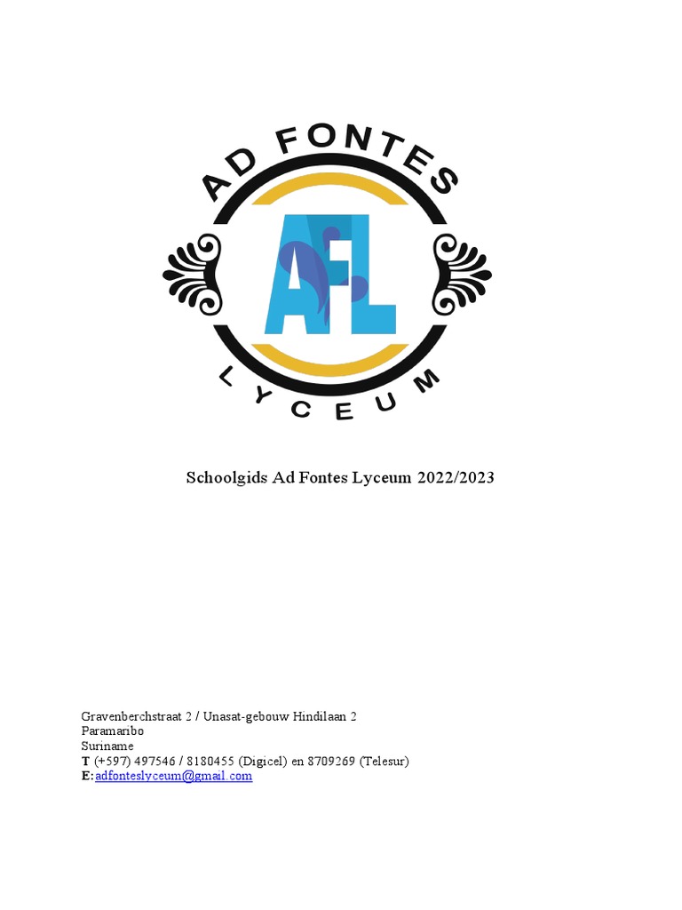 Schoolgids Ad Fontes Lyceum 2022-2023 Finale Versie | PDF