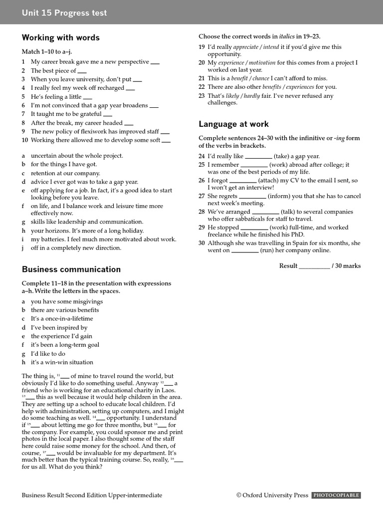 BR2e UppInt Unit15 Progress Test | PDF BR2e UppInt Unit15 Progress Test | PDF