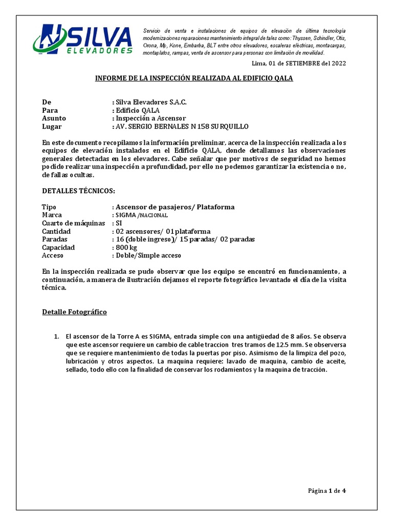 Informe Inspección | PDF