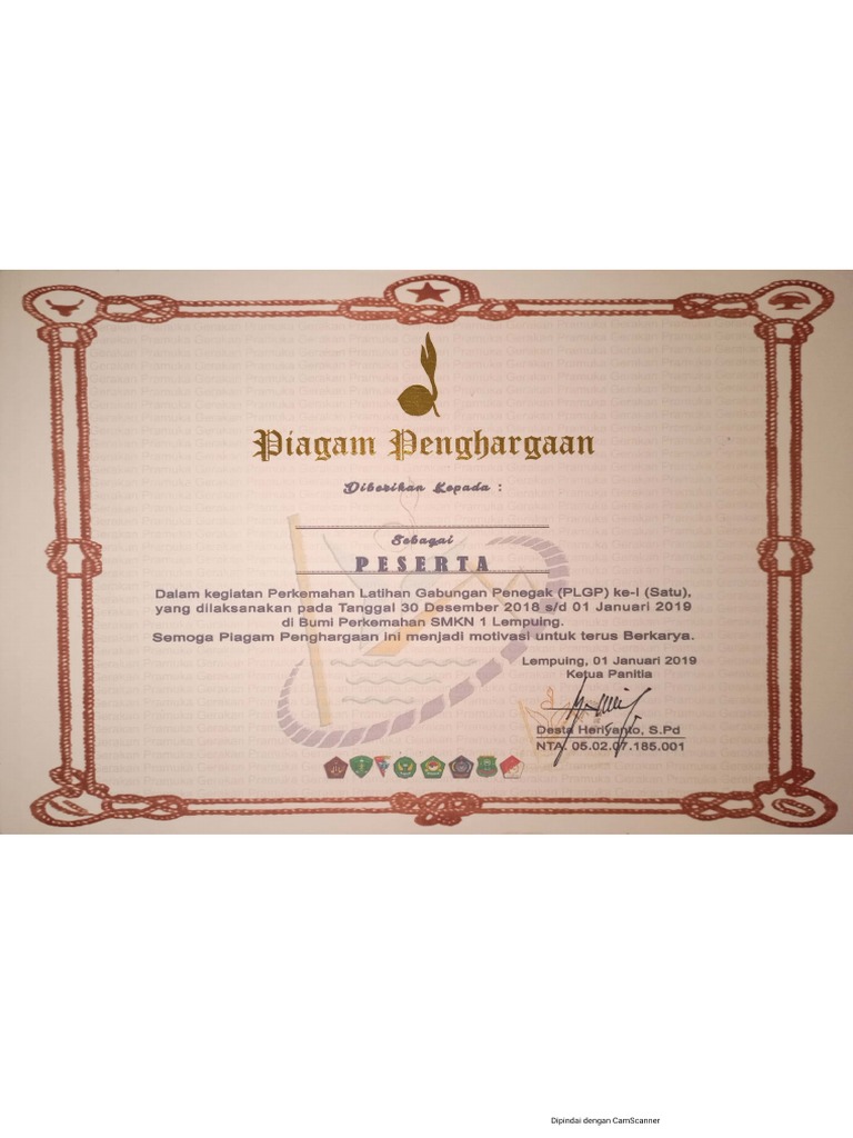 Piagam PLGP - 1 | PDF