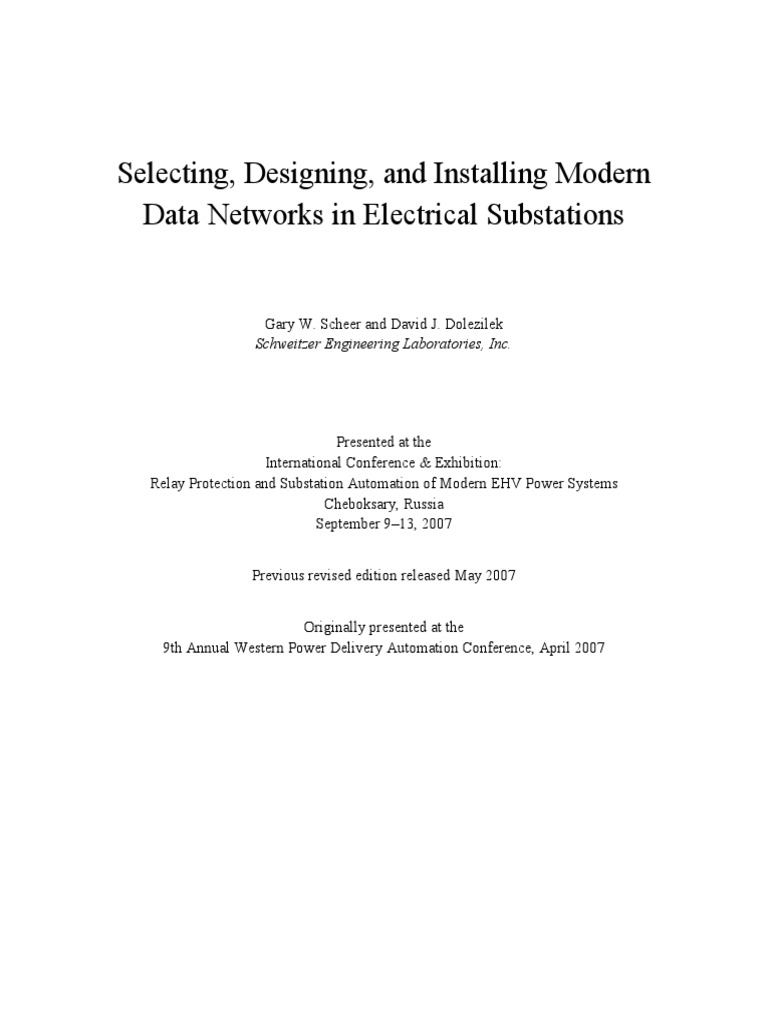 Selecting, Designing, and Installing Modern Data Networks in Electrical ... Selecting, Designing, and Installing Modern Data Networks in Electrical ...