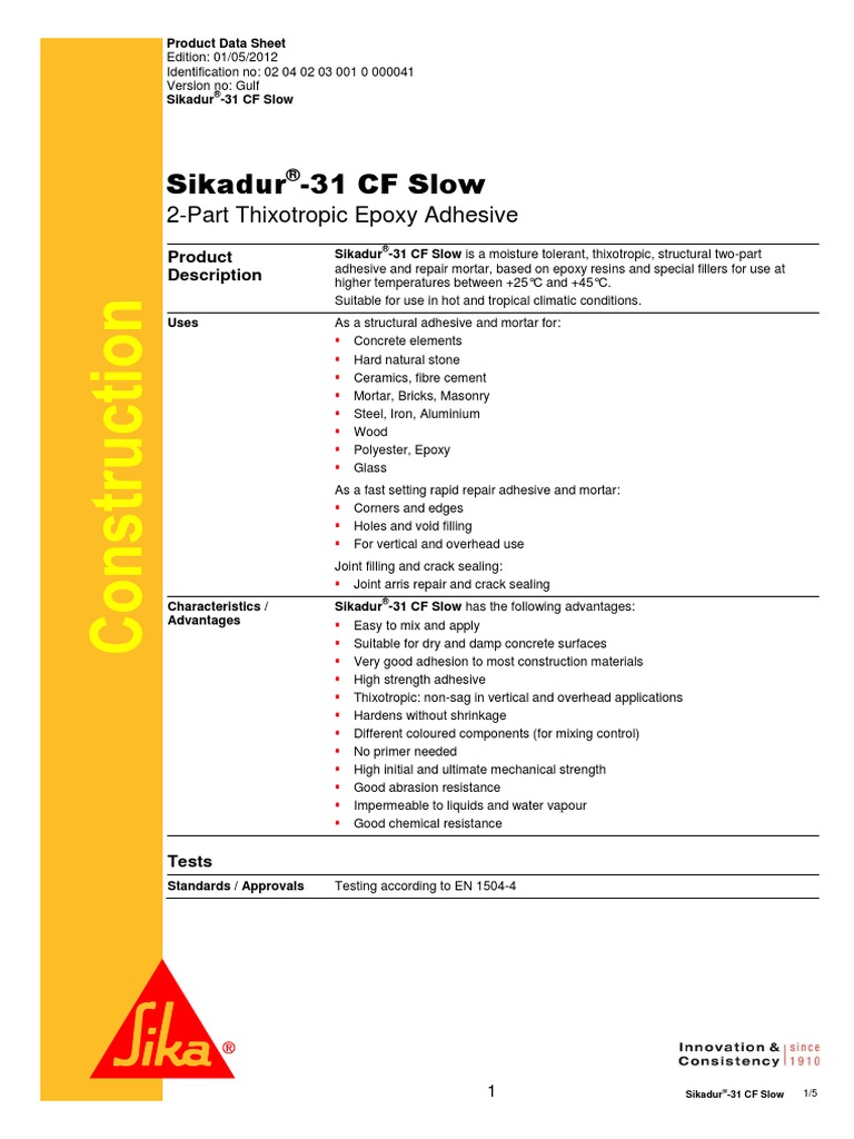 Sikadur 31 CF Slow | PDF