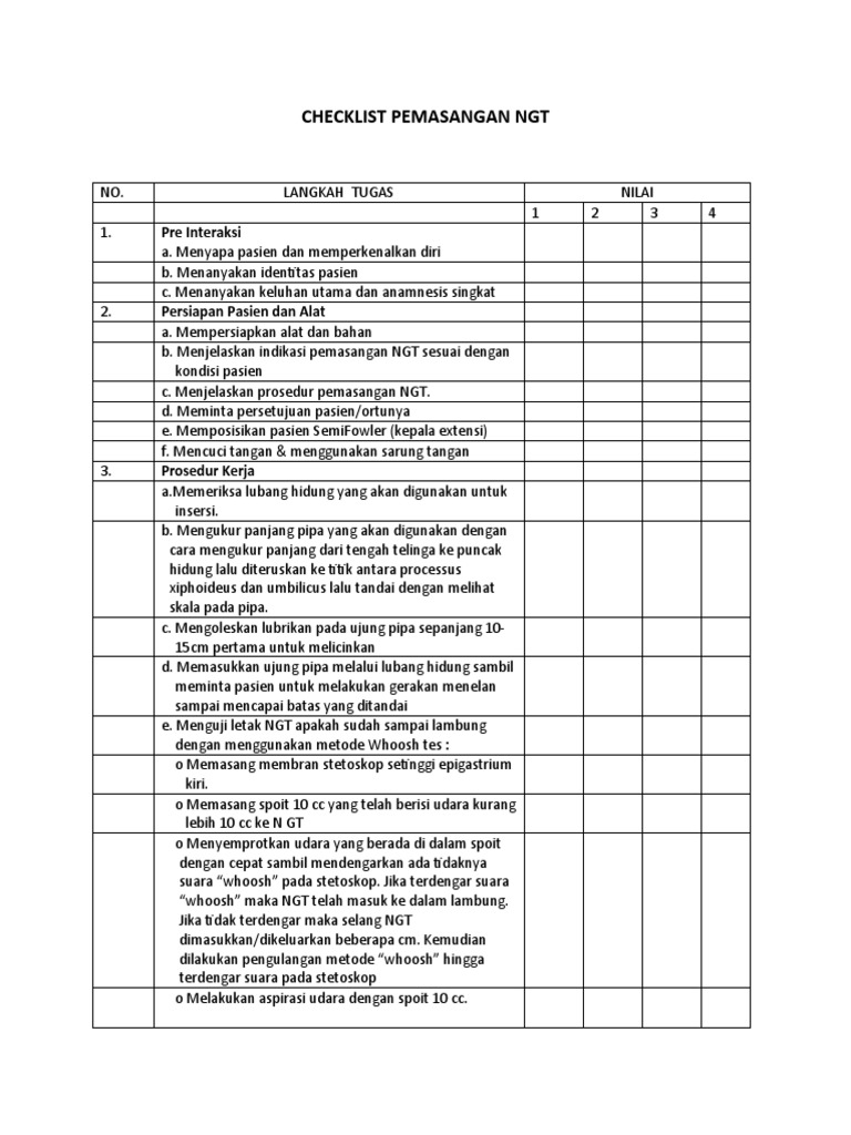 Checklist NGT | PDF